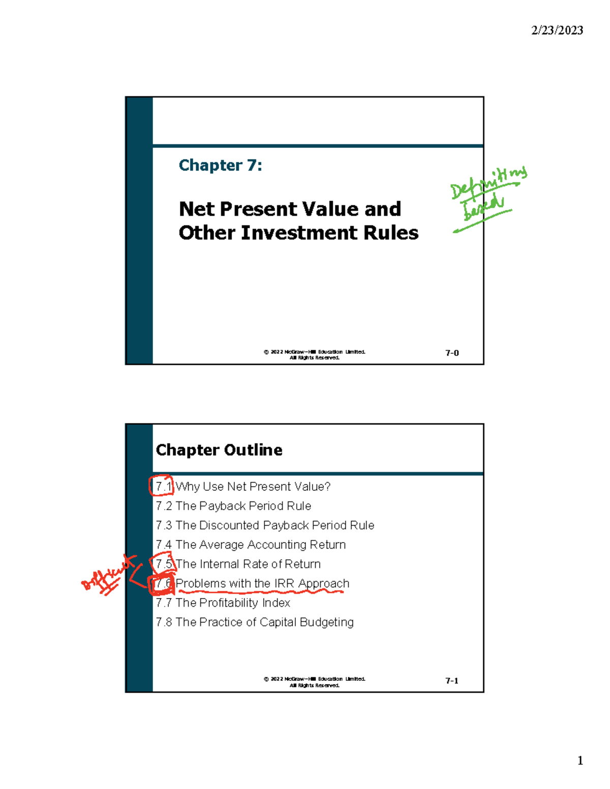 Ross9e-Chapter 7-Student - © 2022 McGraw–Hill Education Limited. All Rights Reserved. 7- Chapter ...