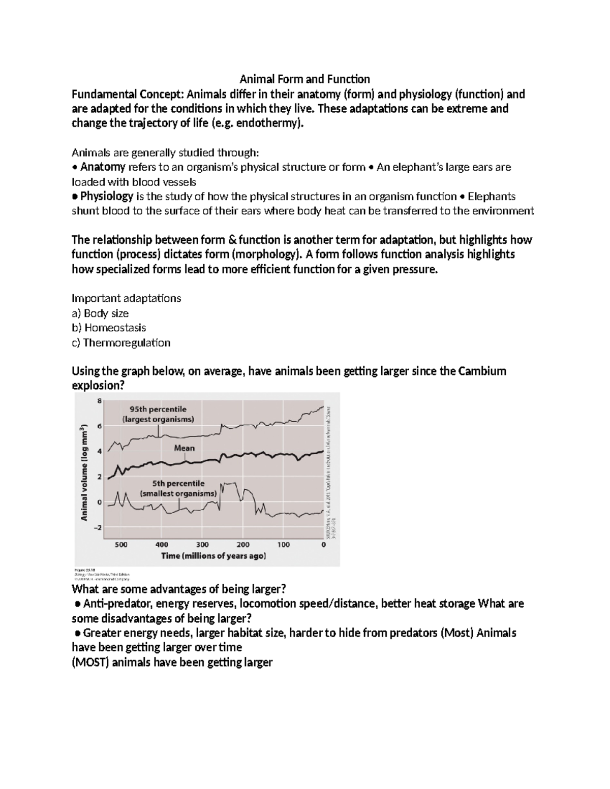 Animal Form and Function - Animal Form and Function Fundamental Concept ...