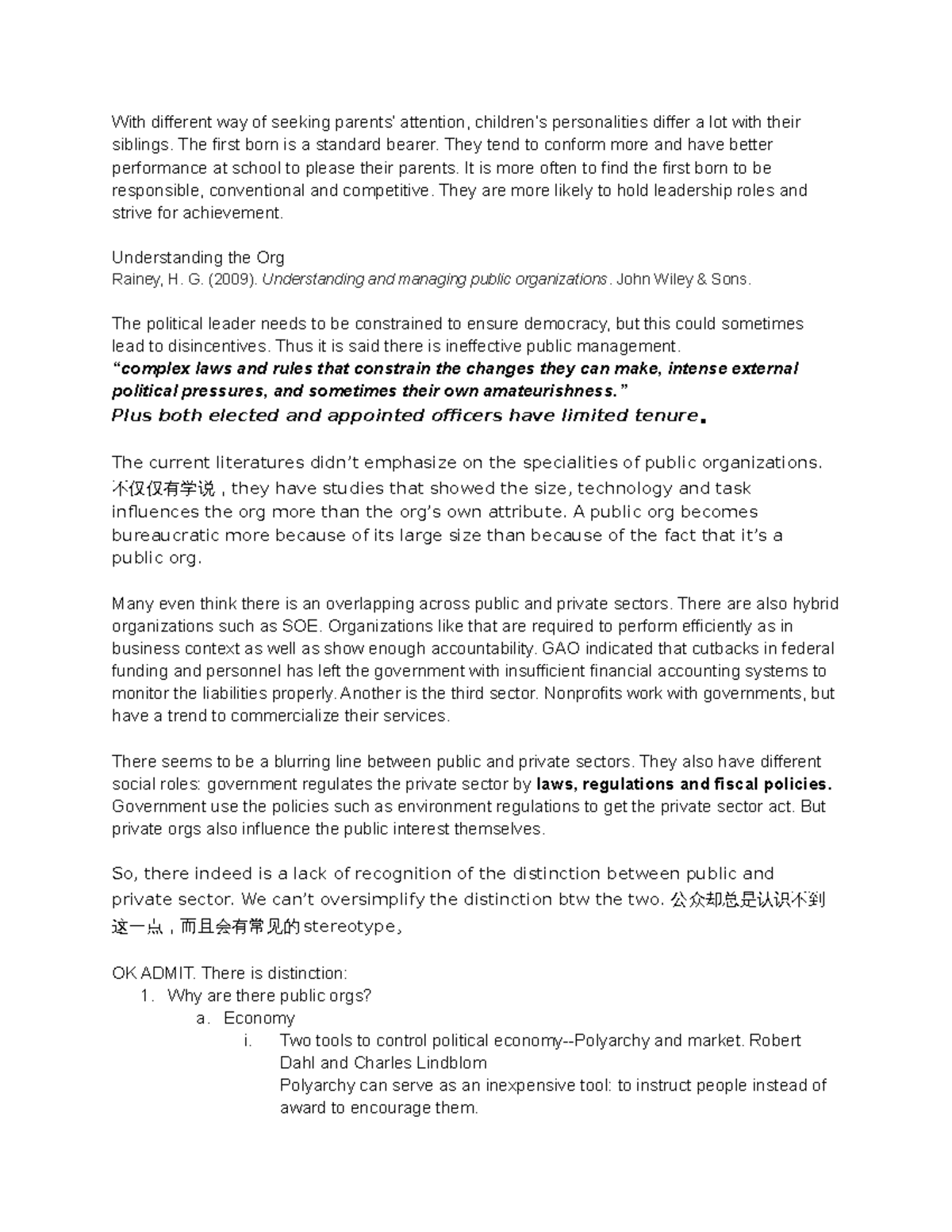 Birth Order and Personality%2FUnderstanding Org Chap1 - With different ...