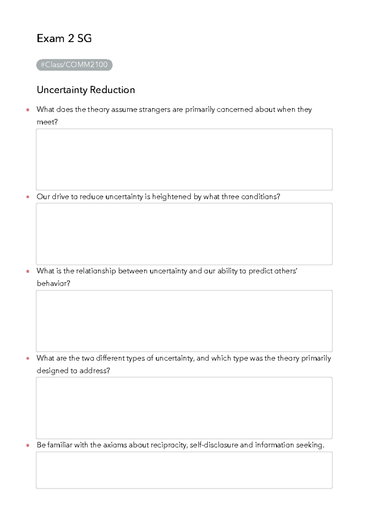 Exam 2 SG - Exam 2 Study Guide Cliff Scott - Exam 2 SG #Class/COMM2100 ...