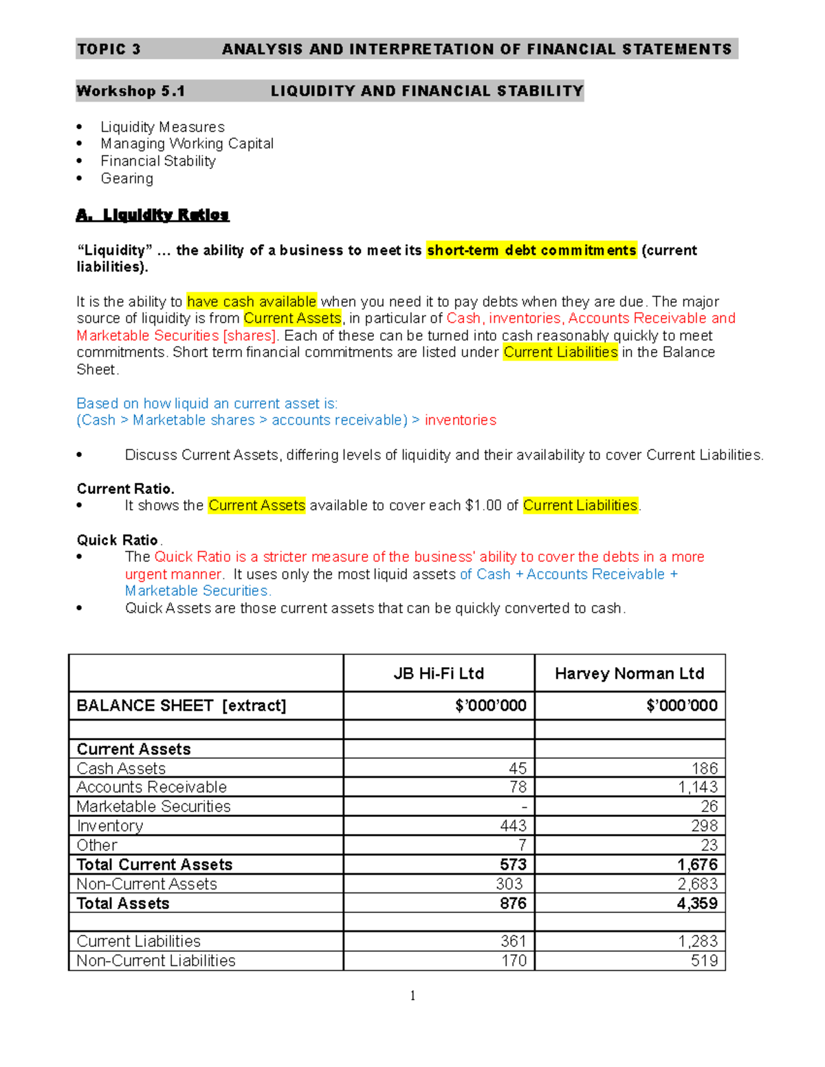 Week 2 Topic 4 Workshop 5 - TOPIC 3 ANALYSIS AND INTERPRETATION OF ...