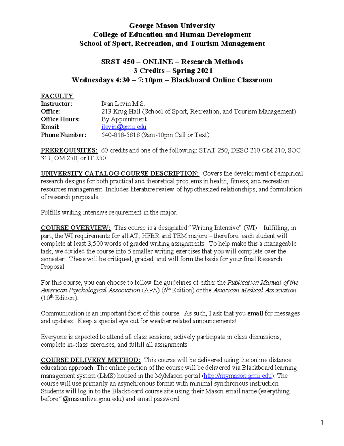 SRST450 Online Ivan Levin Syllabus Spring 2021 - George Mason ...