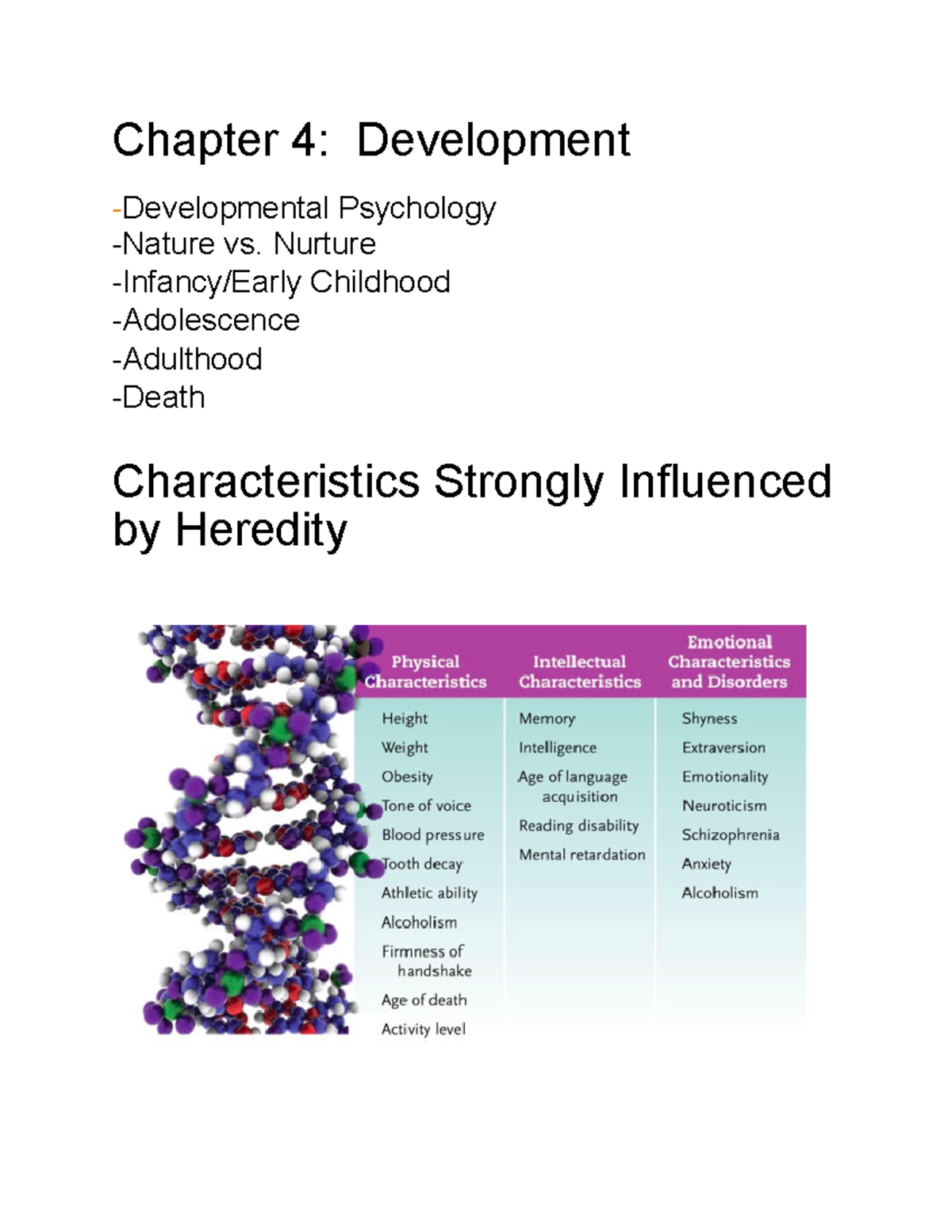 Parenting and Stages CH4 pt 1 - Chapter 4: Development Developmental ...