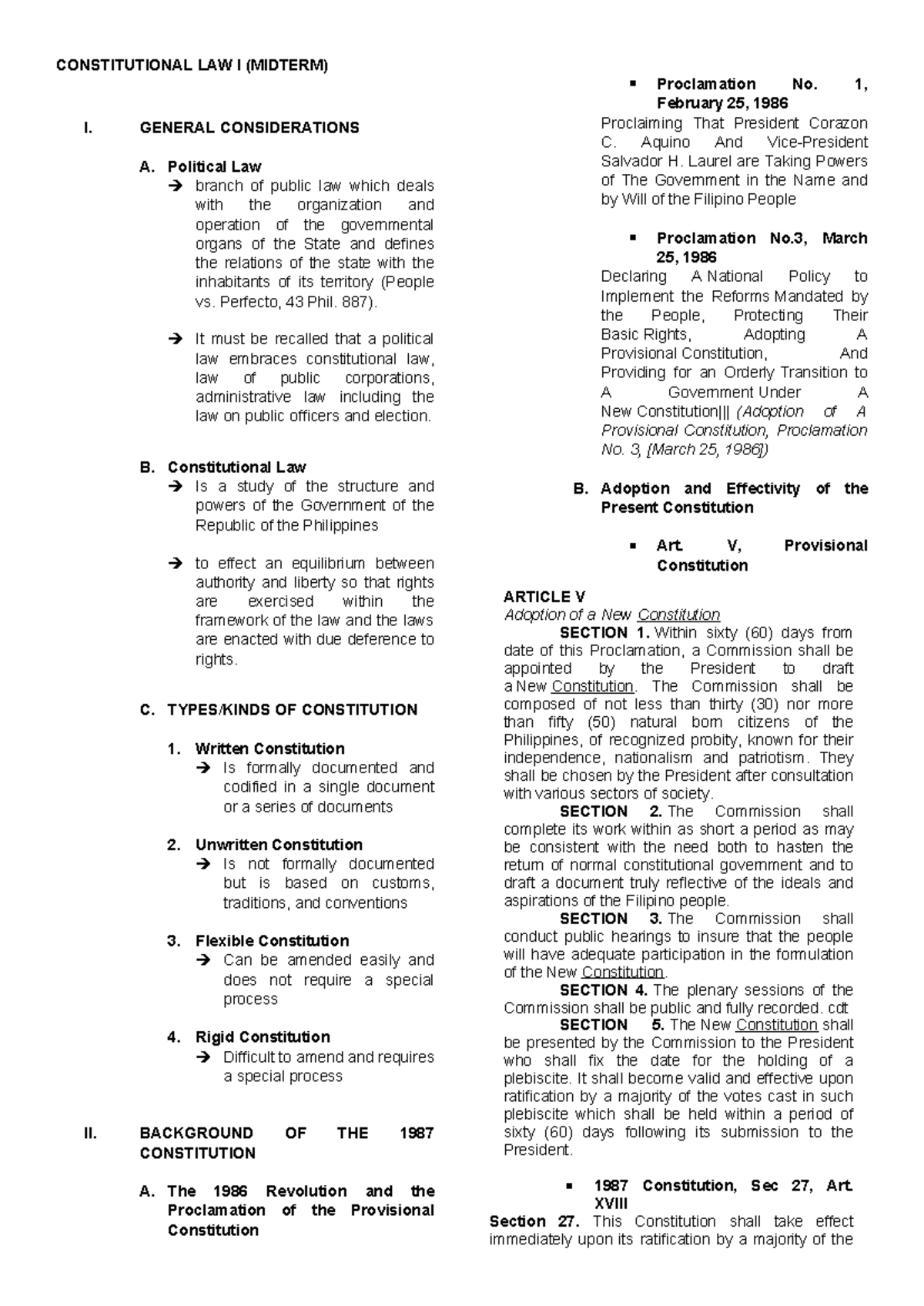Constitutional LAW I Midterm - CONSTITUTIONAL LAW I (MIDTERM) I ...