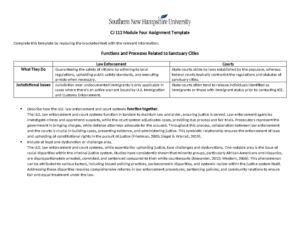 CJ 112 Module Four Assignment Template - CJ 112 Module Four Assignment ...