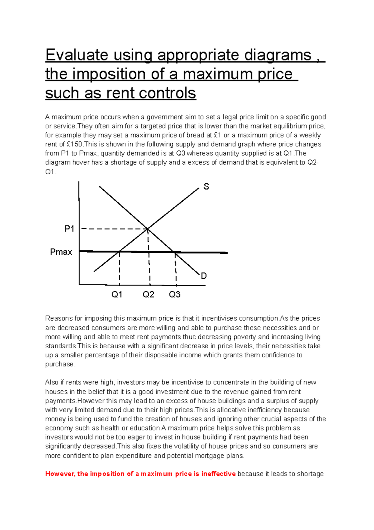 Maximum price - Reasons for imposing this maximum price is that it ...