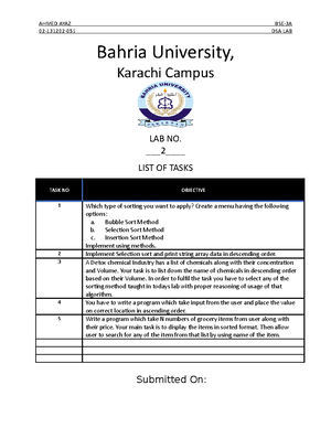 Lab Journal 2 Solution 19112021 123253 pm bahria university islamabad ...
