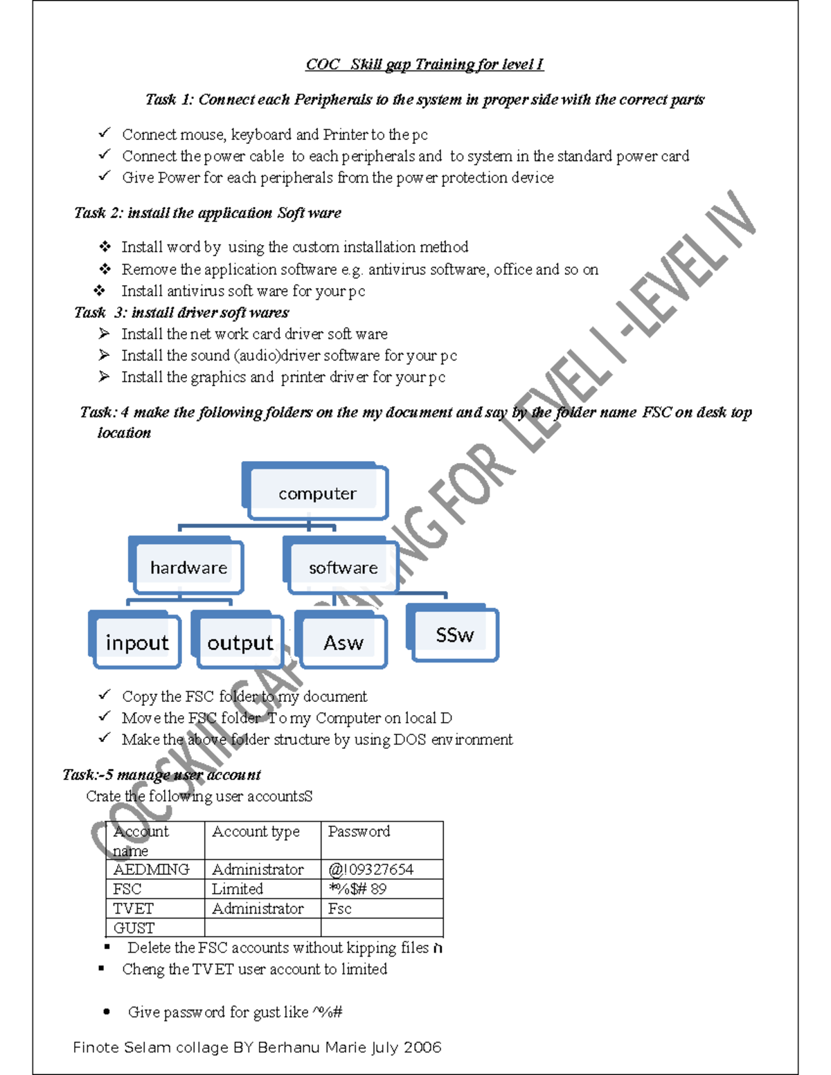 Coc-for-It-From-Level-1-4-1 - COC Skill gap Training for level I Task 1 ...