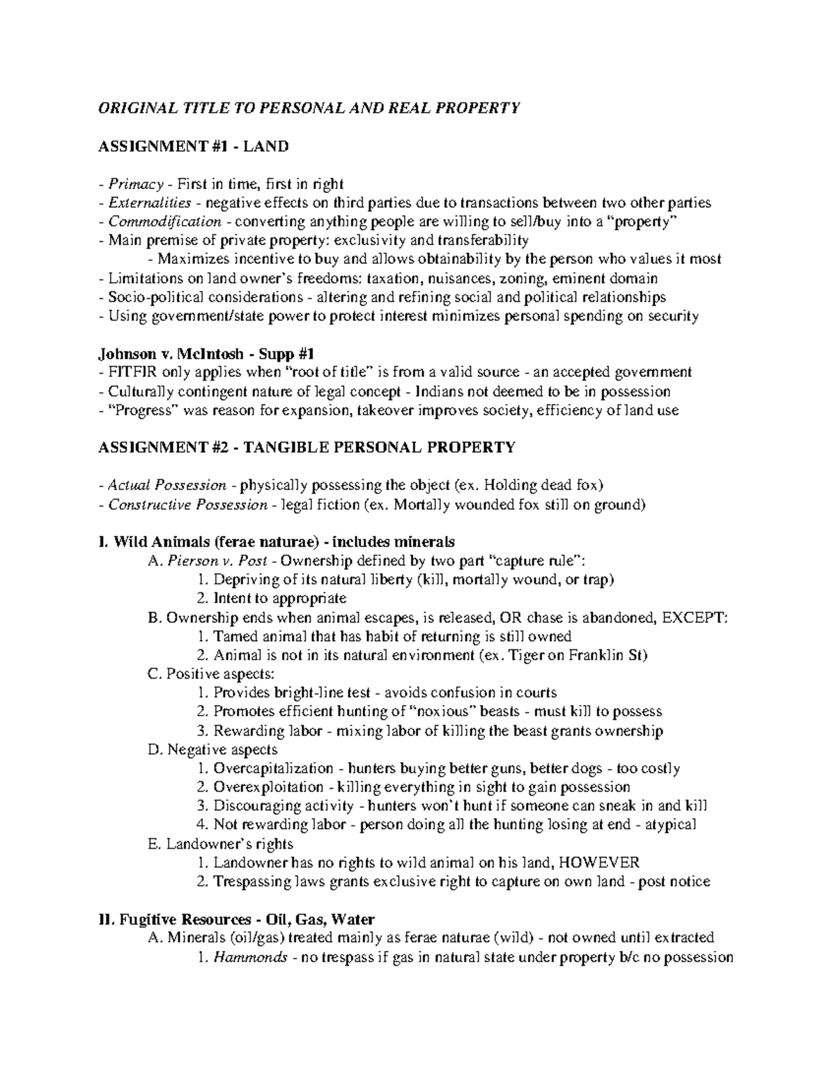UNC2propertykalo 2005 copy - ORIGINAL TITLE TO PERSONAL AND REAL PROPERTY ASSIGNMENT #1 - LAND ...