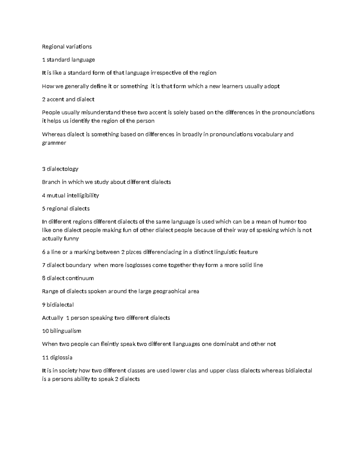 Regional variations - linguistics assignment - Regional variations 1 ...