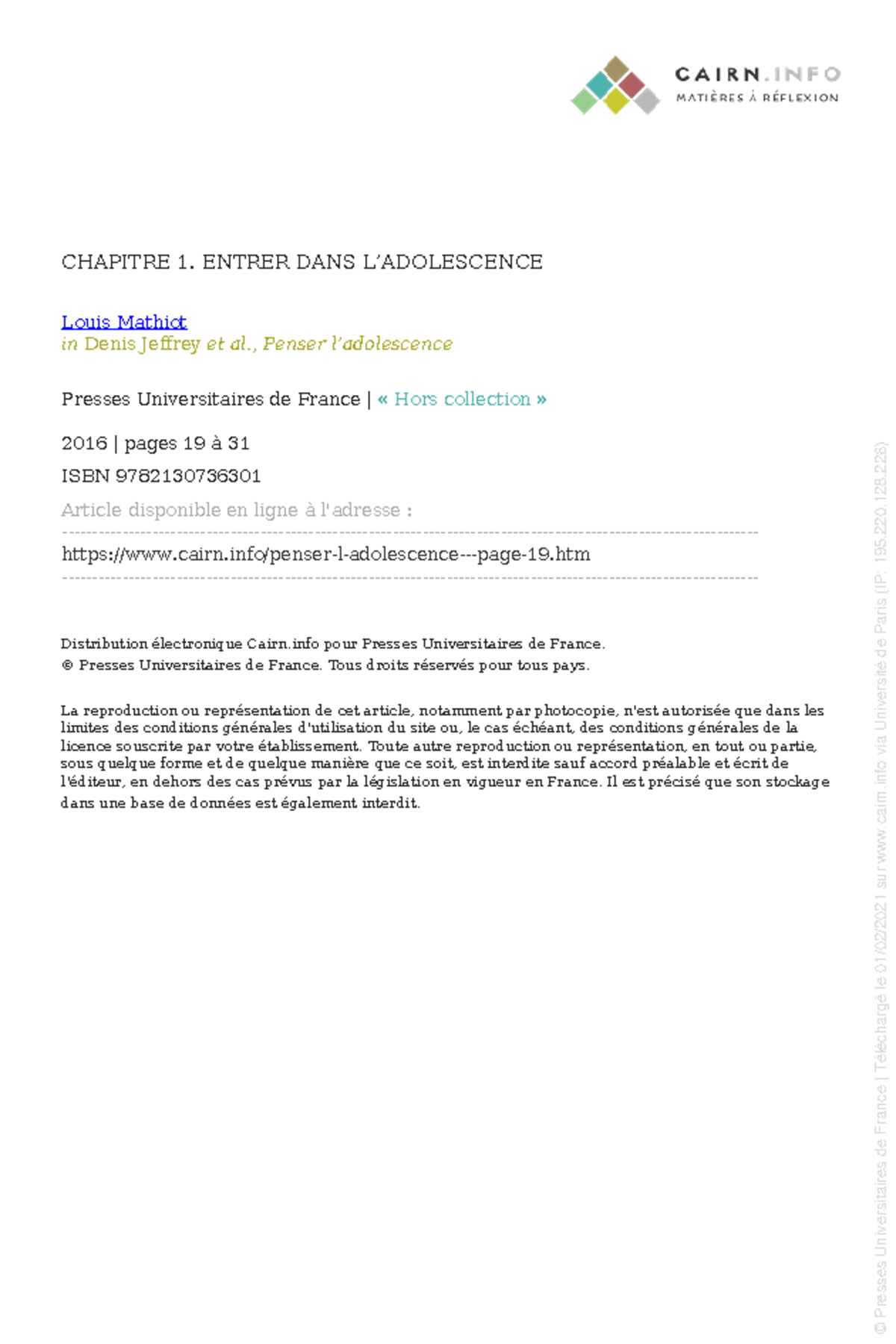 Entrer dans ladolescence 2016 03 0019 - CHAPITRE 1. ENTRER DANS L ...