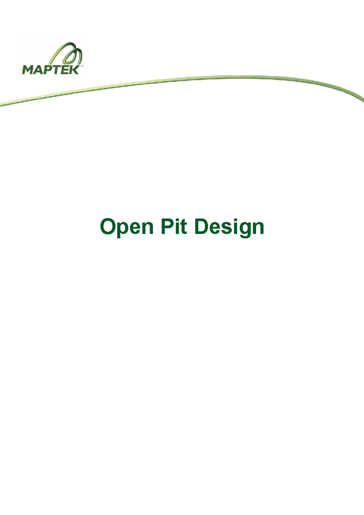 1 - vulcan 9 - Open Pit Design 2 Resúmen del Módulo Derechos Reservados © 2009 Maptek Todos los ...