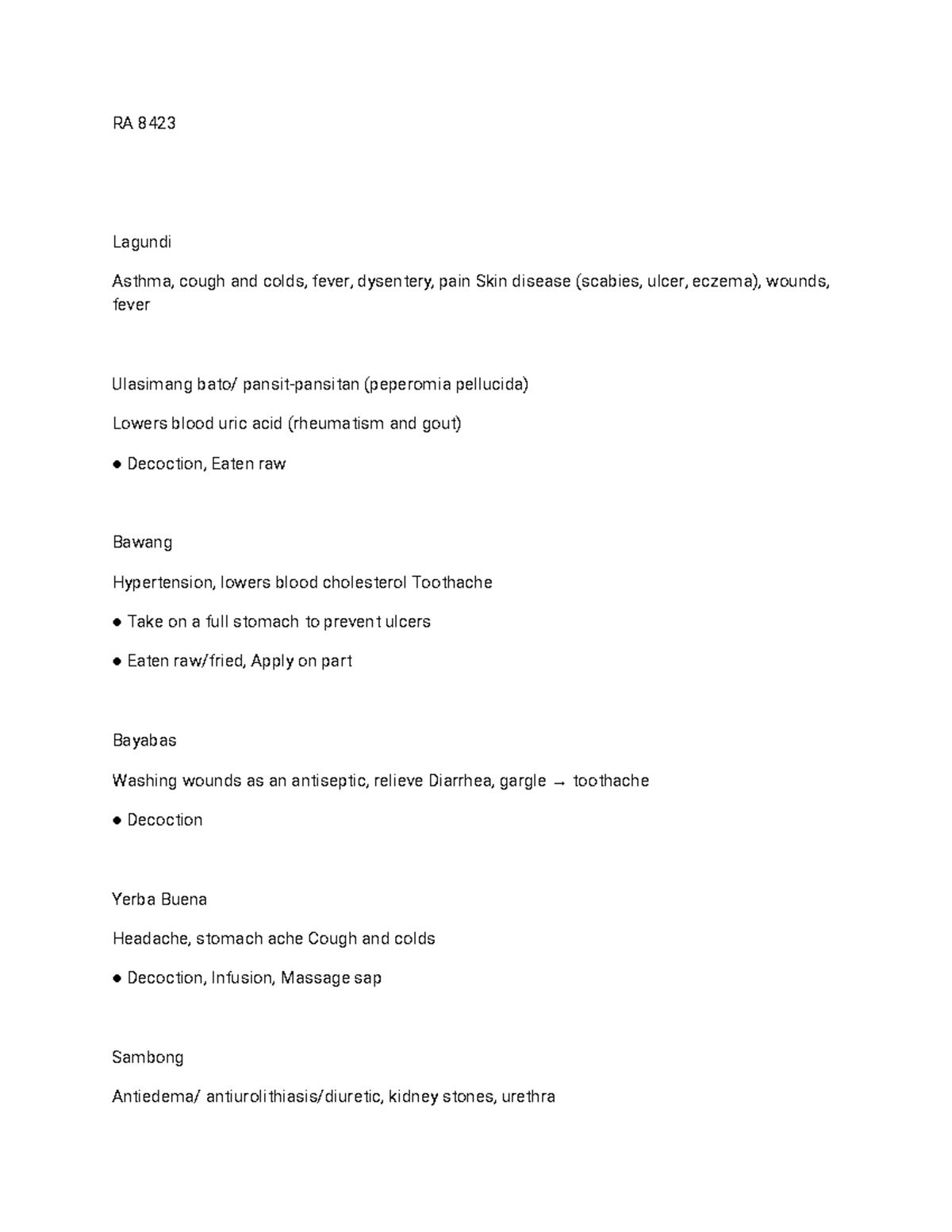 RA 8423 - RA 8423 Lagundi Asthma, cough and colds, fever, dysentery ...