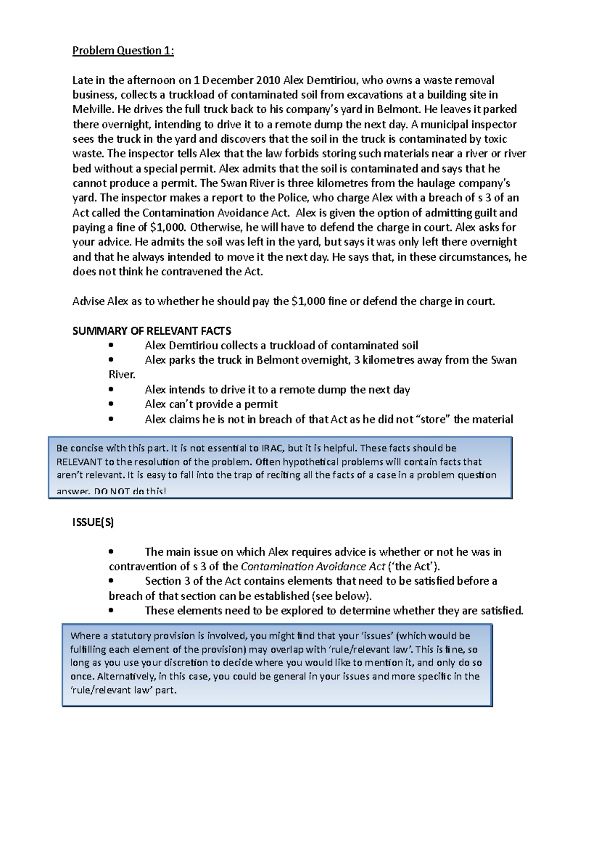 Practice Problem Question and Solution - Problem Quesion 1: Late in the ...