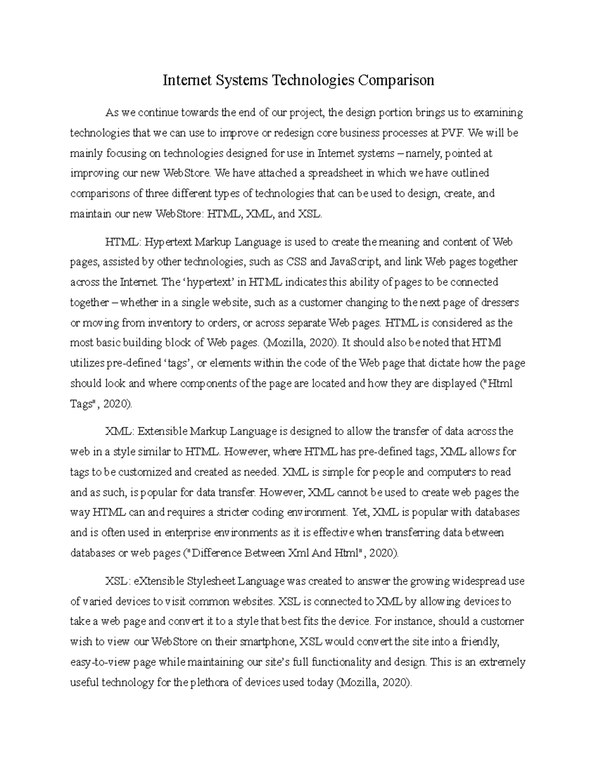 System Development Tech - Internet Systems Technologies Comparison As ...