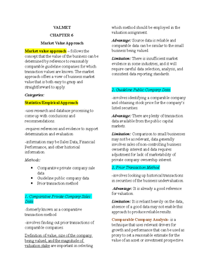 Valuation Methods CH04 Income based Valuation - VALMET Chapter 4 Income ...