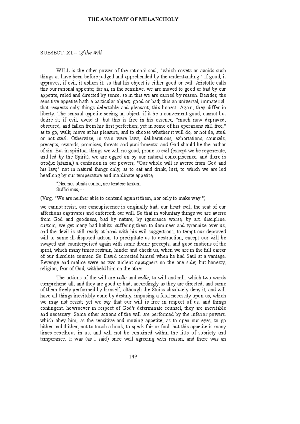 The anatomy of melancholy 14 - THE ANATOMY OF MELANCHOLY SUBSECT. XI ...