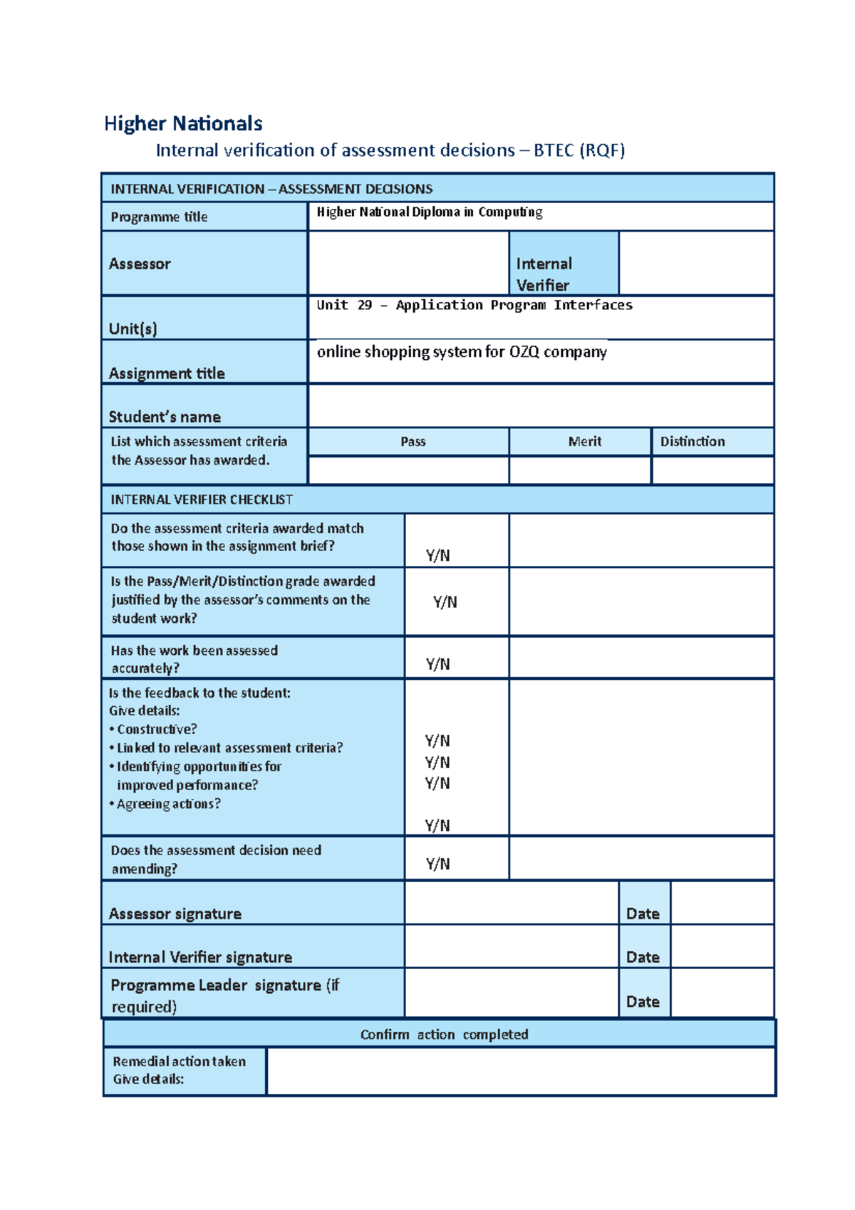 20. Unit 29 Application Program Interfaces Reworded 2021 - Higher Nationals Internal ...