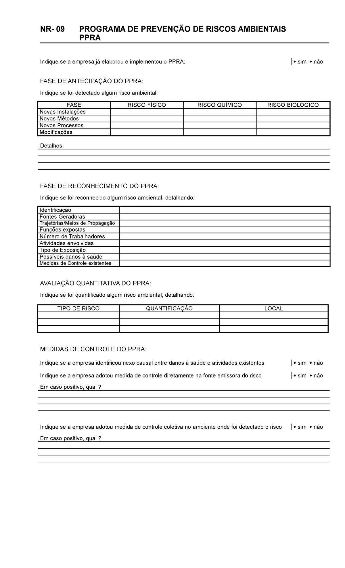 Check List NR 09 - apostila - NR- 09 PROGRAMA DE PREVENÇÃO DE RISCOS ...