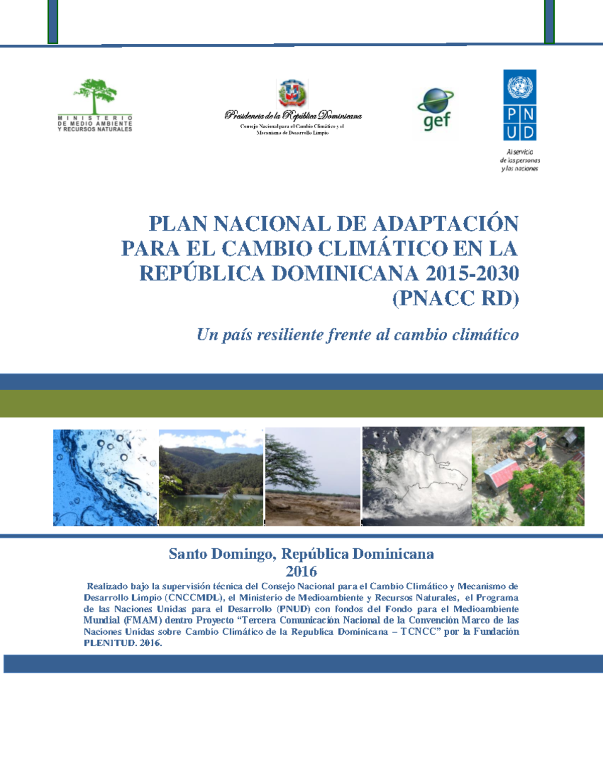 Plan Nacional de Adaptación para el Cambio Climático en la República ...