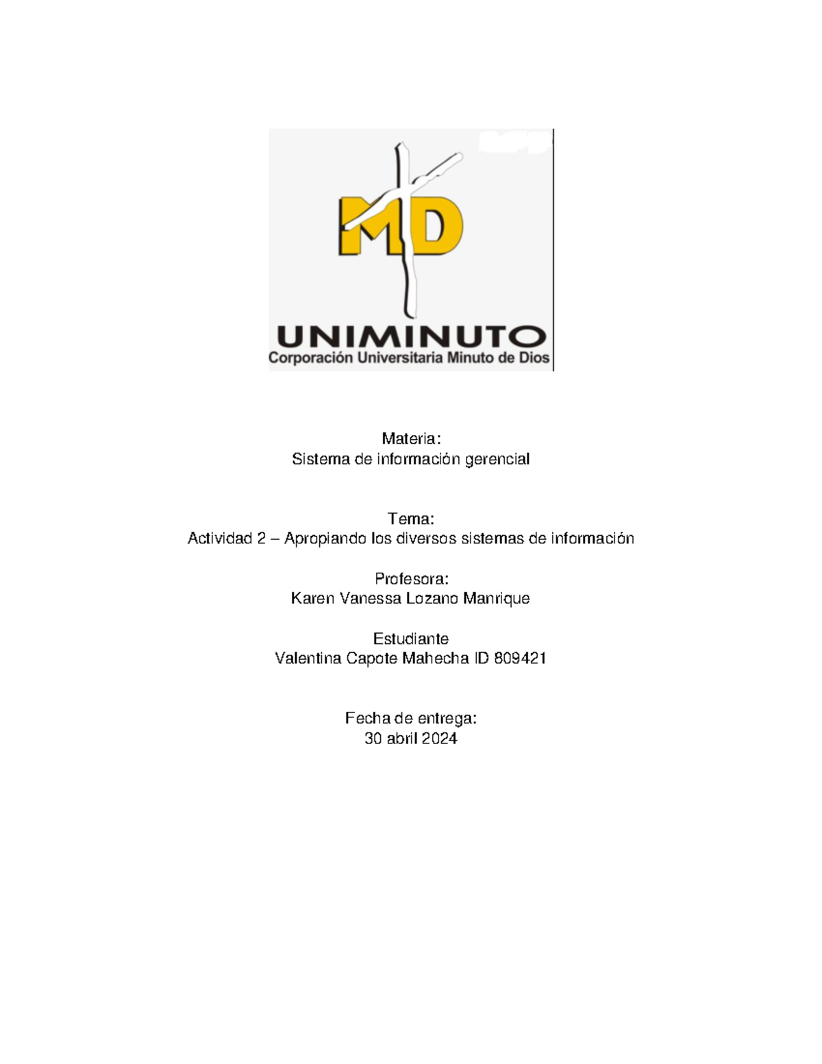 Sistemas de información empresarial actividad 2 - sistemas de información gerencial - Studocu