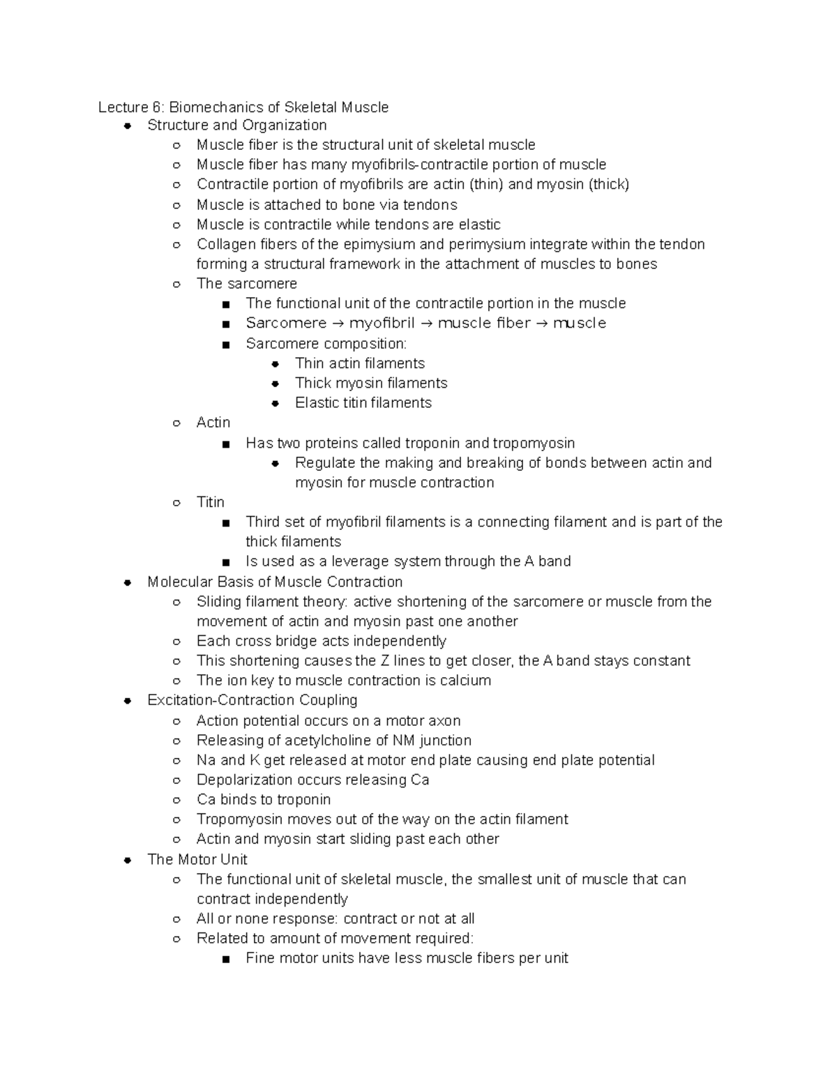 Biomechanics – Exam 2 Notes - Lecture 6: Biomechanics of Skeletal ...