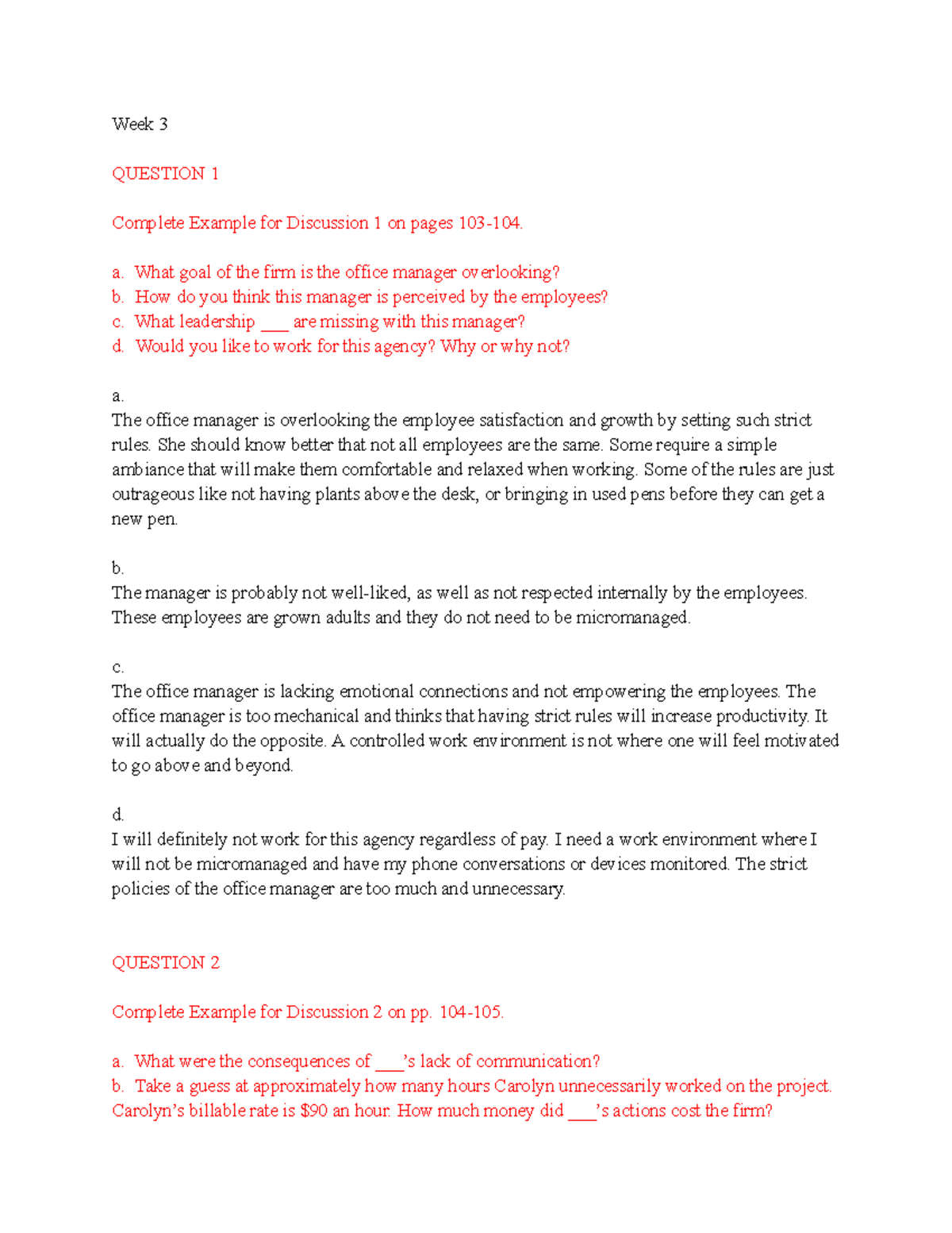 LGLA 2307 - Assignment 3 - Week 3 QUESTION 1 Complete Example for ...