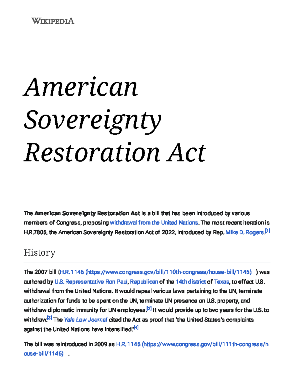American Sovereignty Restoration Act - Wikipedia - American Sovereignty ...