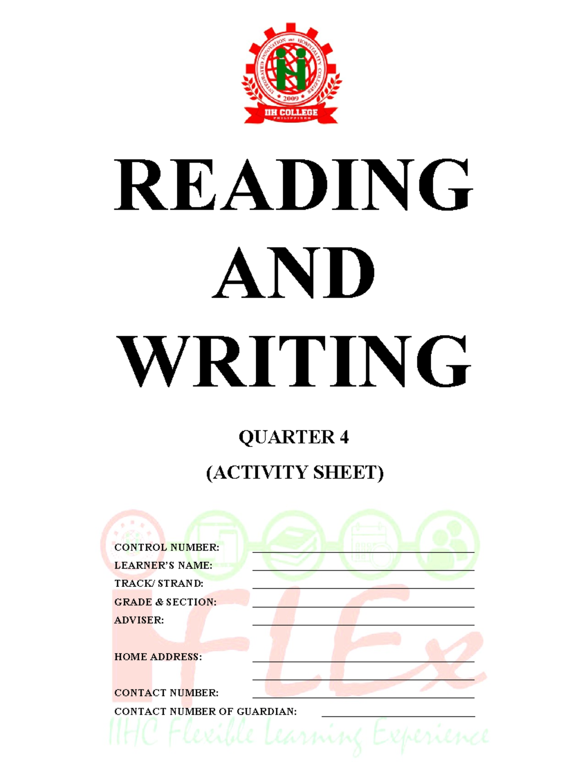 G11 Reading AND Writing Q4 AS - (ACTIVITY SHEET) CONTROL NUMBER: - Studocu