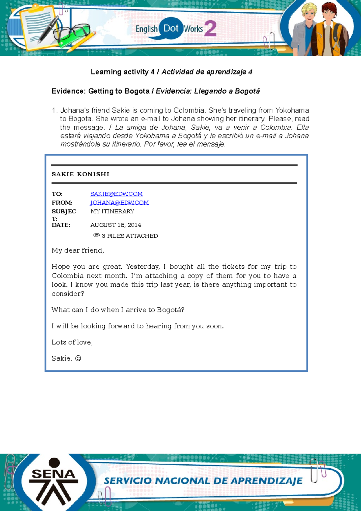 Learning activity 4 Actividad de aprendi - Learning activity 4 / Actividad de aprendizaje 4 ...