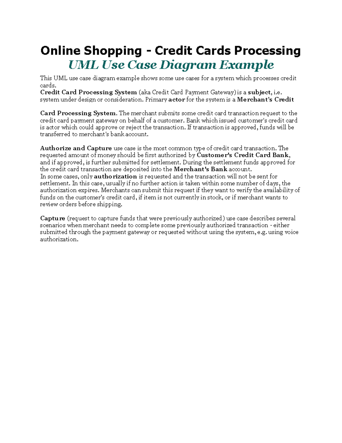 Case study-6 Online Shopping - Credit Cards Processing - Online ...