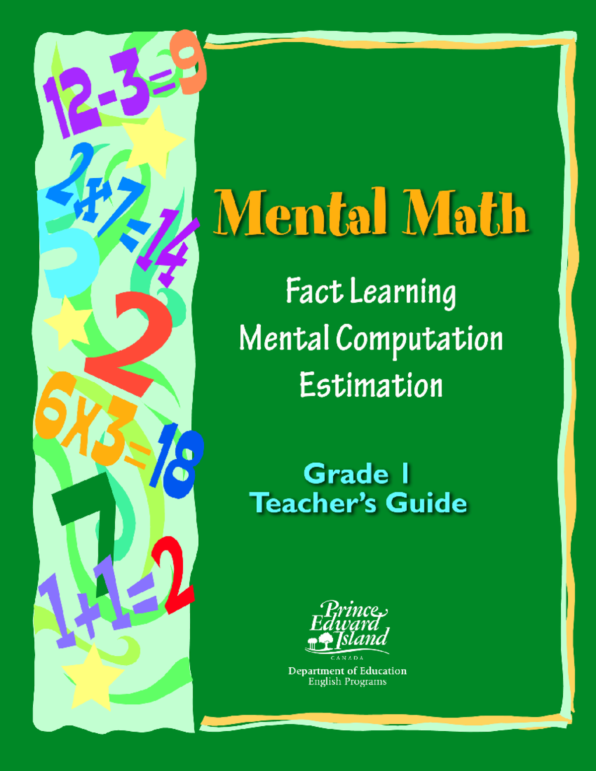 Eecd gr1math - Mental Math Fact Learning Mental Computation Estimation ...