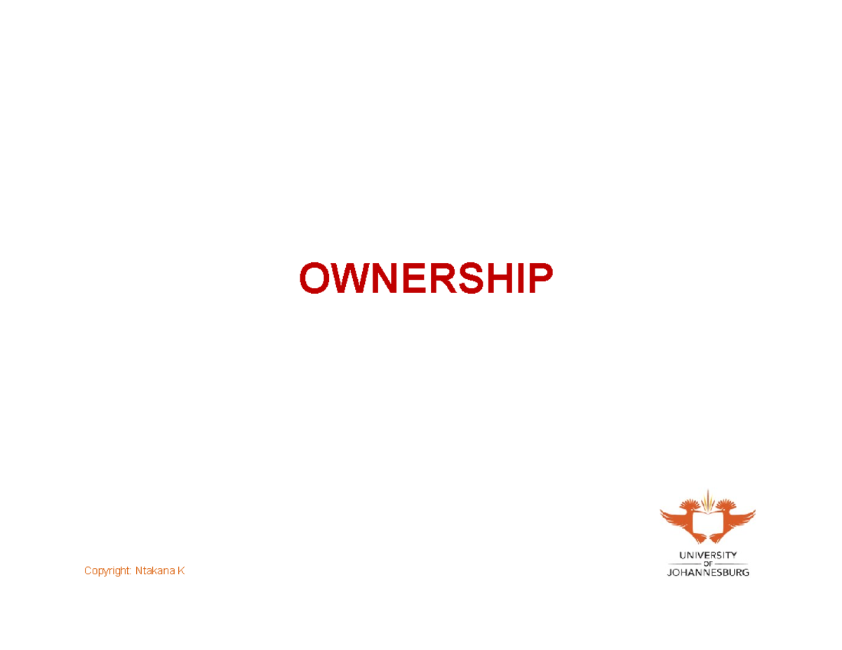 5. Ownership - Construction law - OWNERSHIP Ownership: general ...