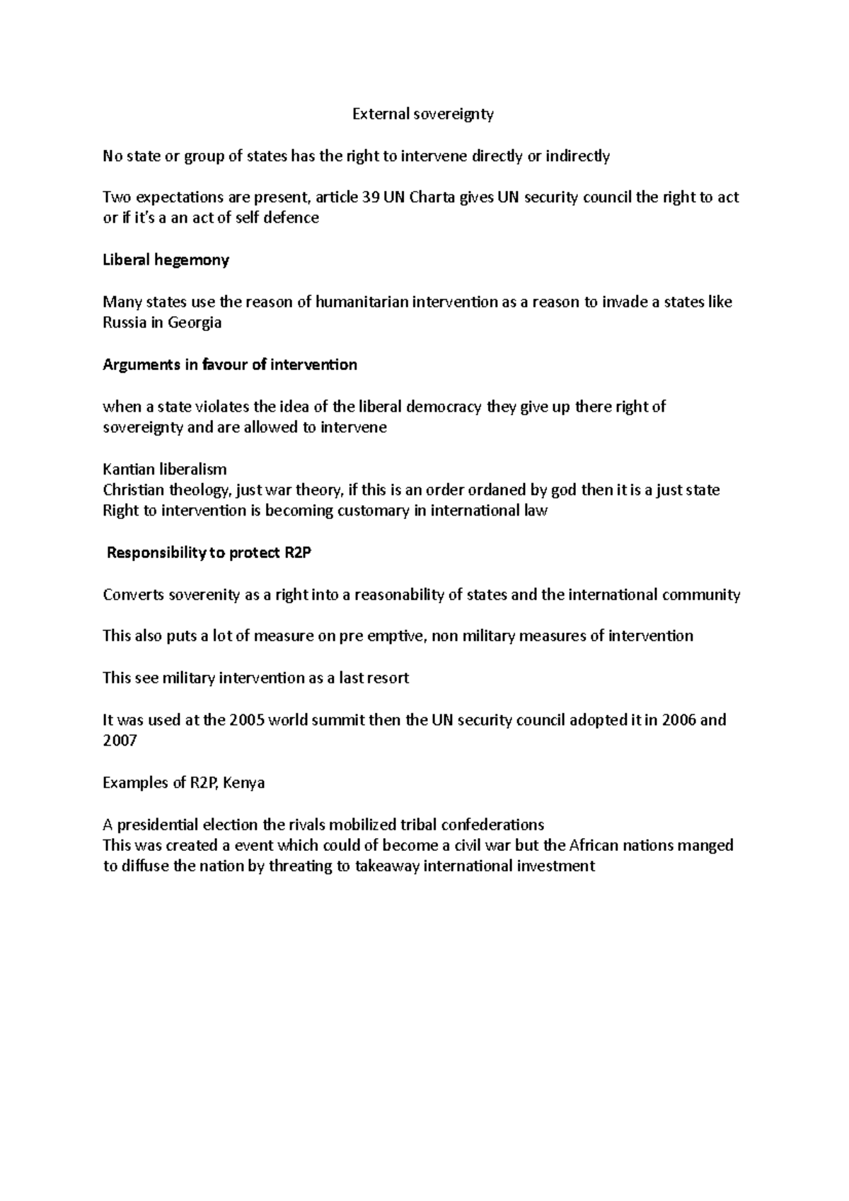 External sovereignty - Studocu