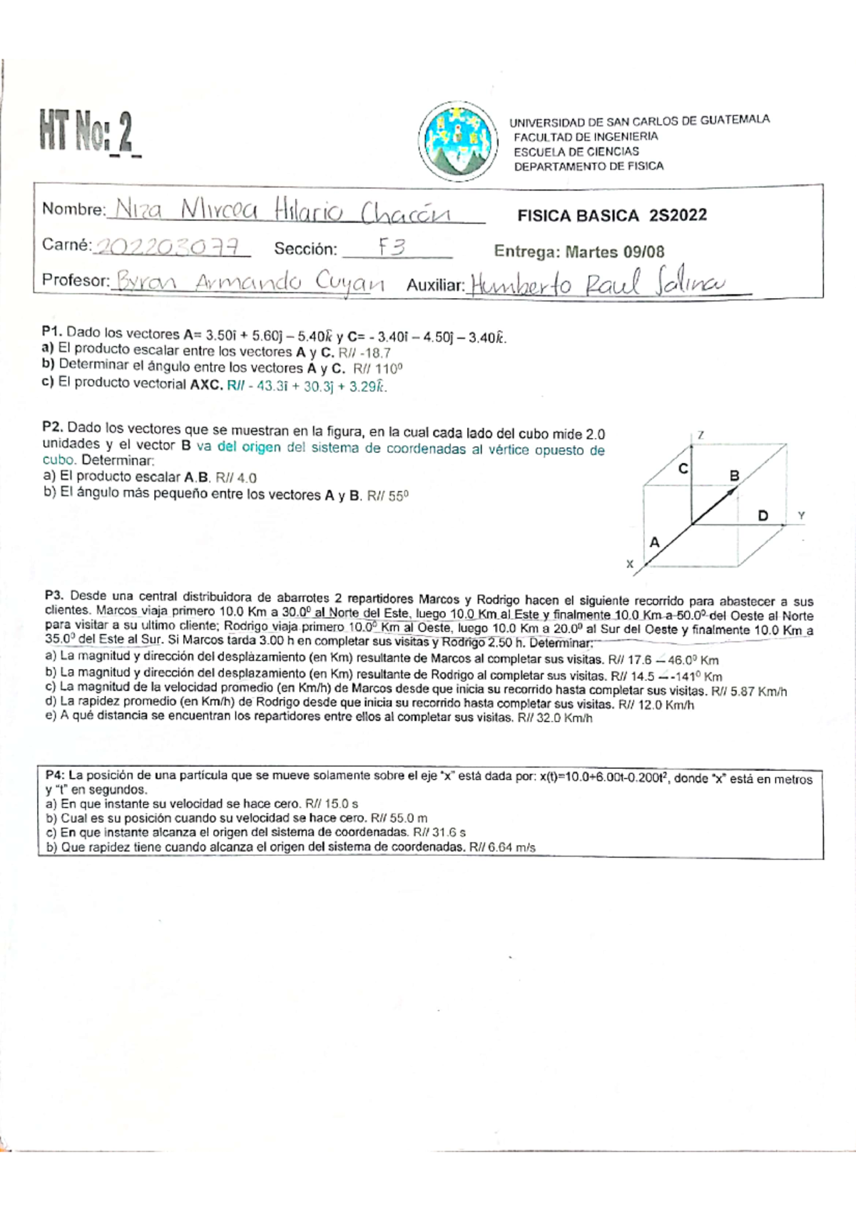 HT - hoja de trabajo - Física Básica - Studocu