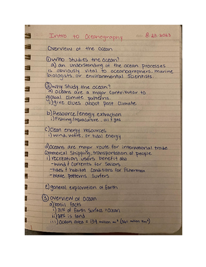 Oceanography Notes - Christopher Seminack - Oceanography Notes Plate ...