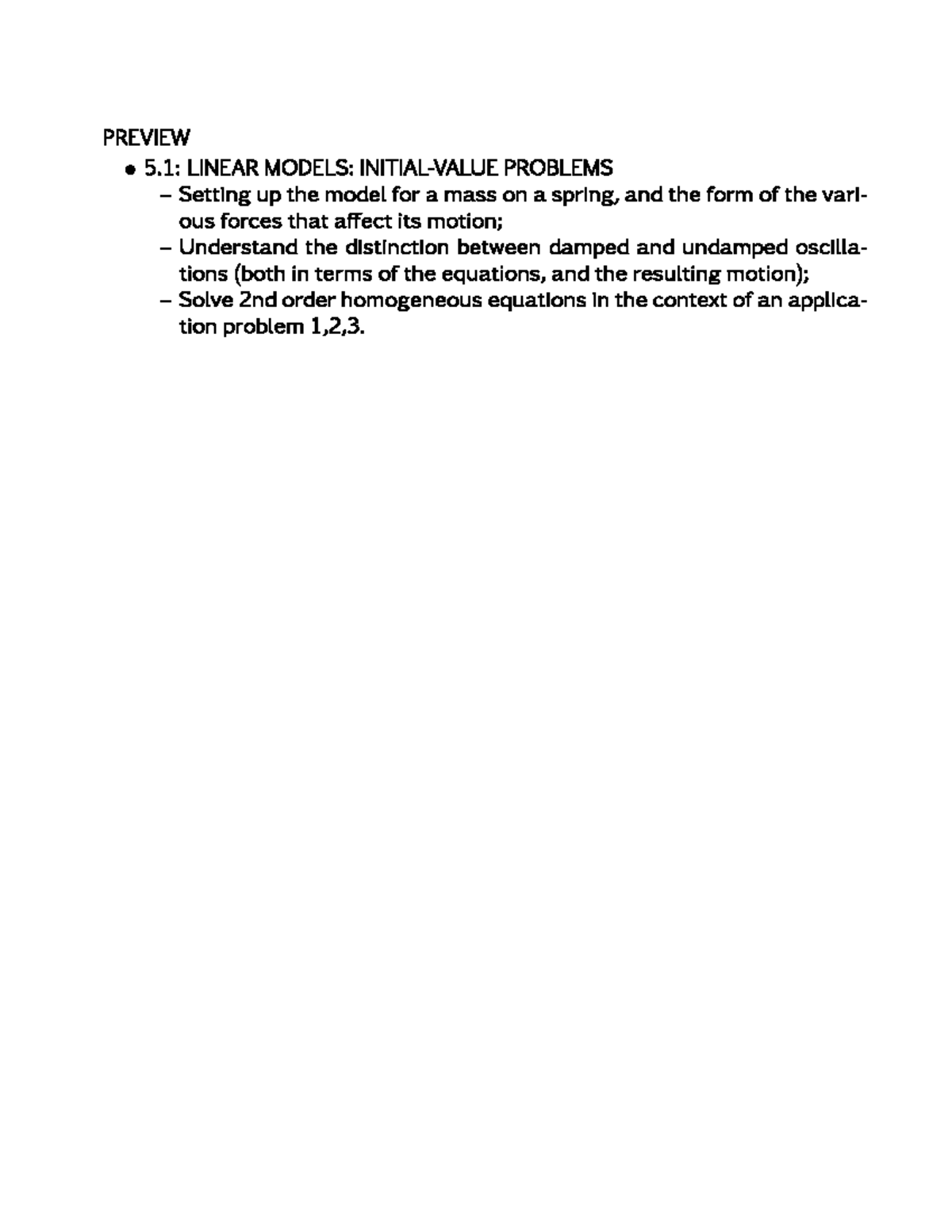 F19 Math2860 Ode Lecture 8 Modelling With Higher Order Filled