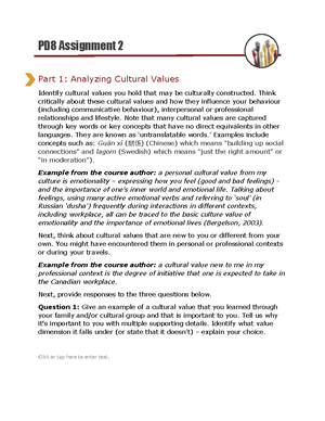 PD8-Assignment 1-Biases - PD8 Assignment 1 Part 1 – Self-Assessment of Cultural Competence ...