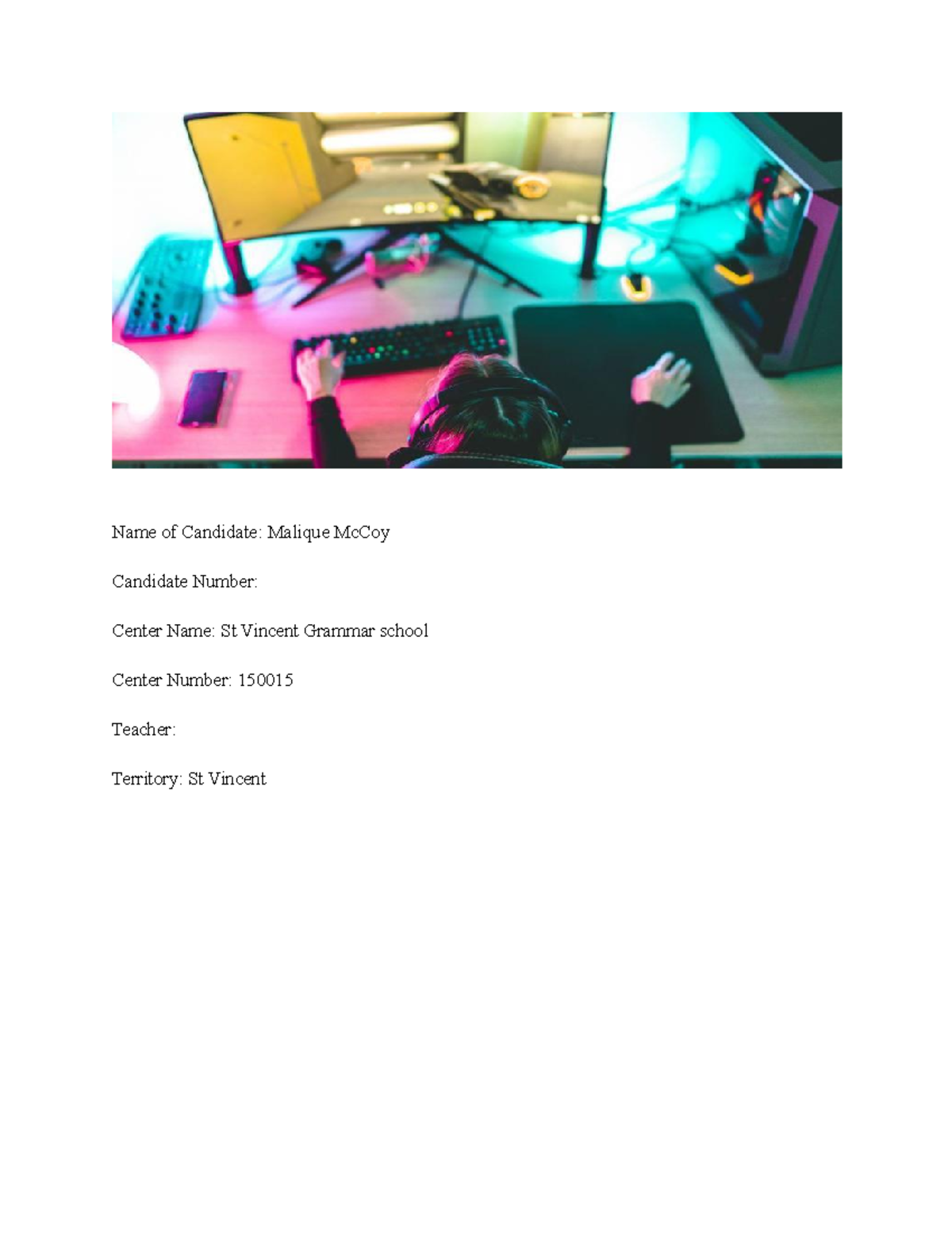 Untitled document (1) - Name of Candidate: Malique McCoy Candidate ...