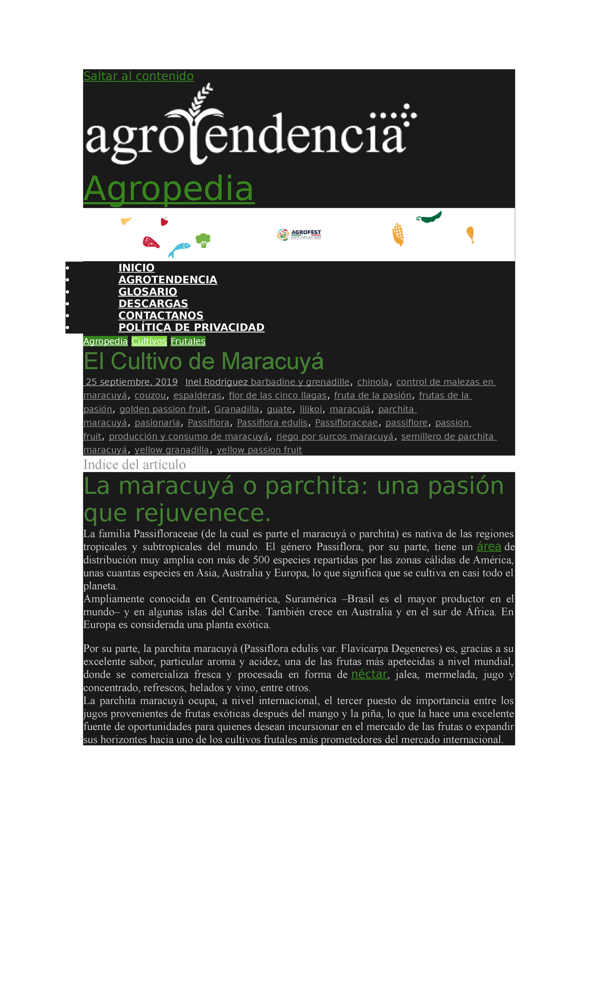 Cultivo DEL Maracuya O Granadilla - Saltar al contenido Agropedia ...