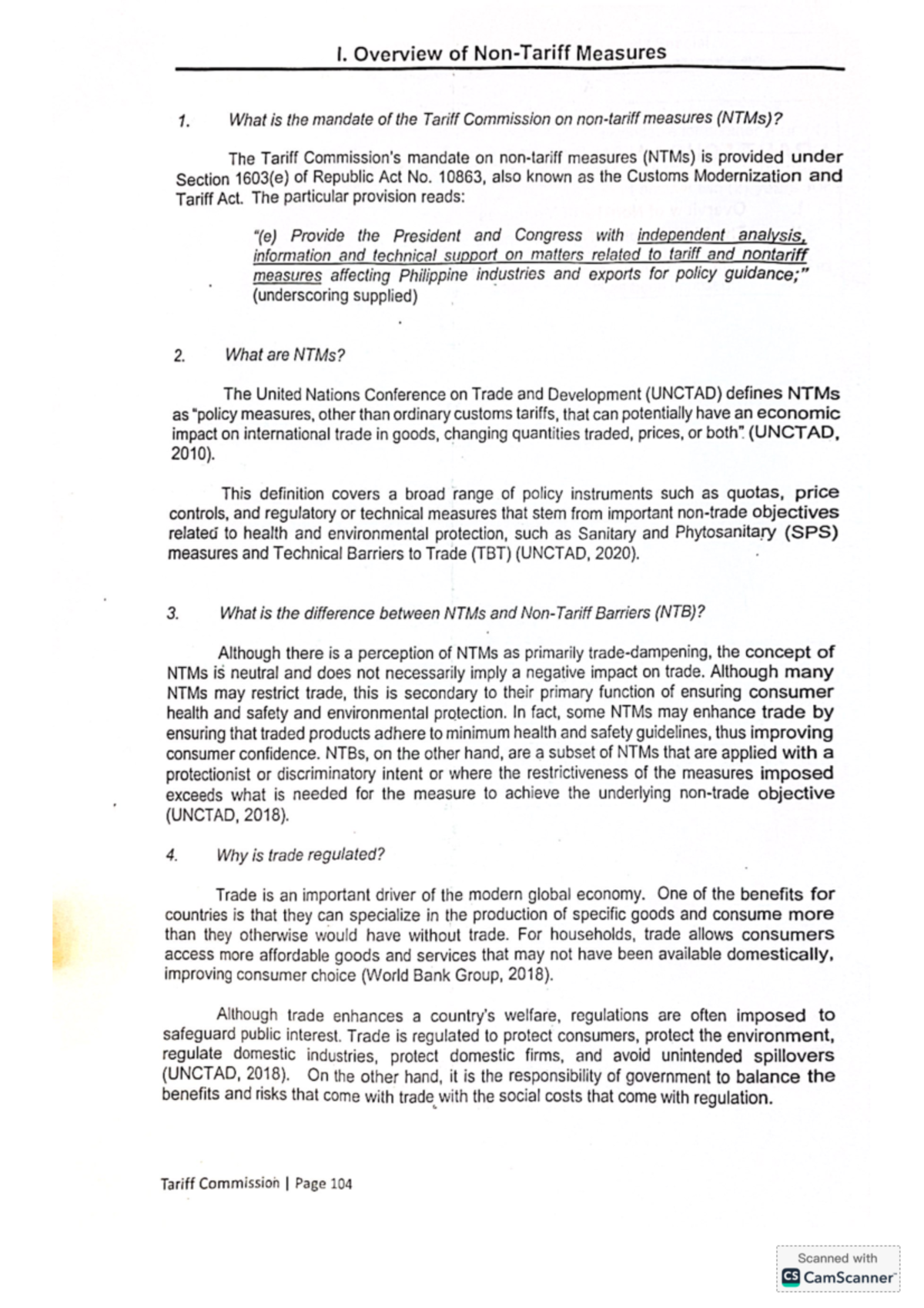 NTM - NTM - I. Overview of Measures 1. What is the mandate of the ...