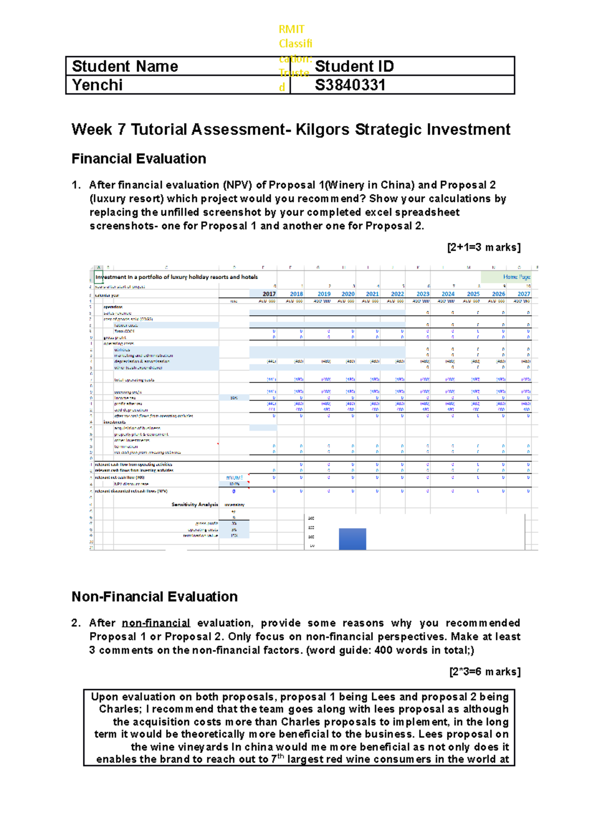 Week 7 Tutorial Assessment-1 Yenchi Dao - Student Name Student ID ...