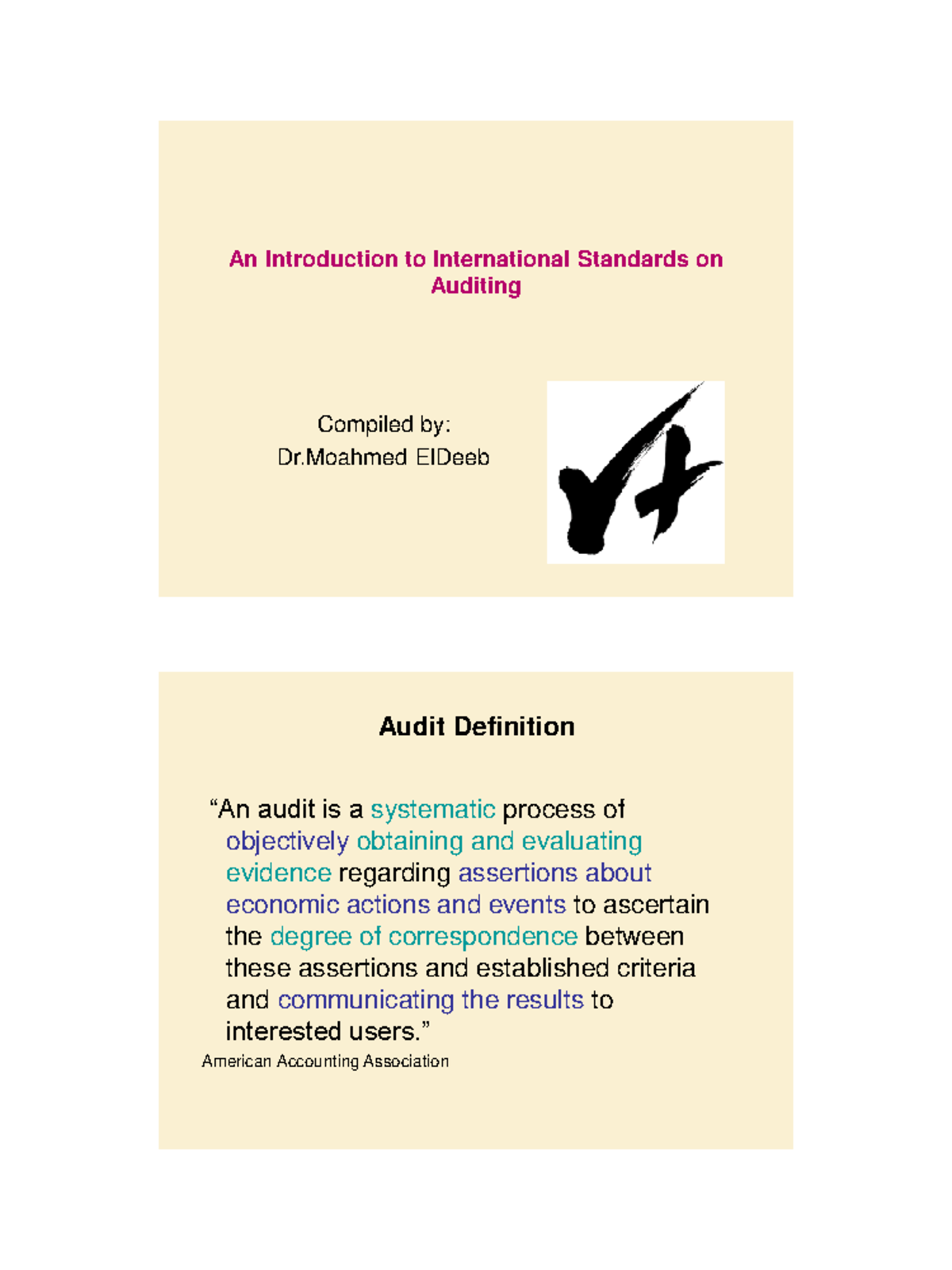 International Auditing Overview - An Introduction to International ...