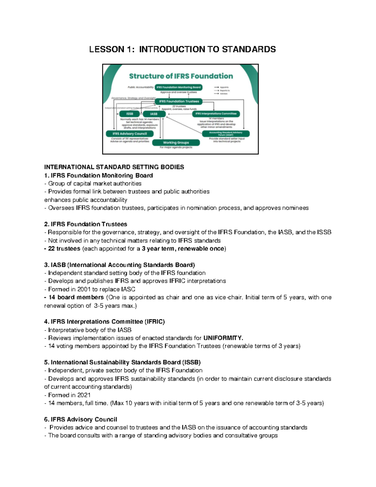 CFAS Midterm notes - LESSON 1: INTRODUCTION TO STANDARDS INTERNATIONAL ...