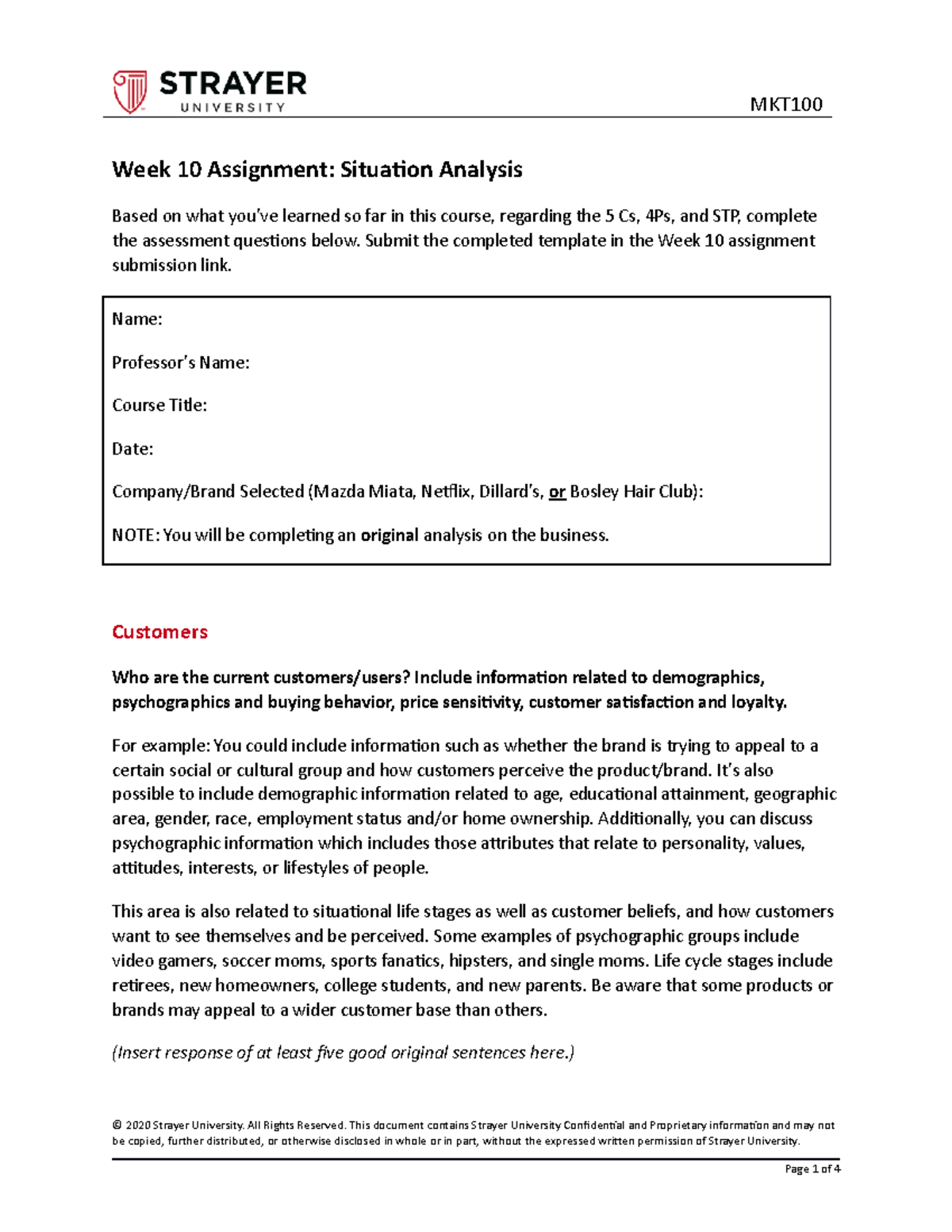 Bradford Courtney Week10 Assignment L - Week 10 Assignment: Situation Analysis Based on what you ...