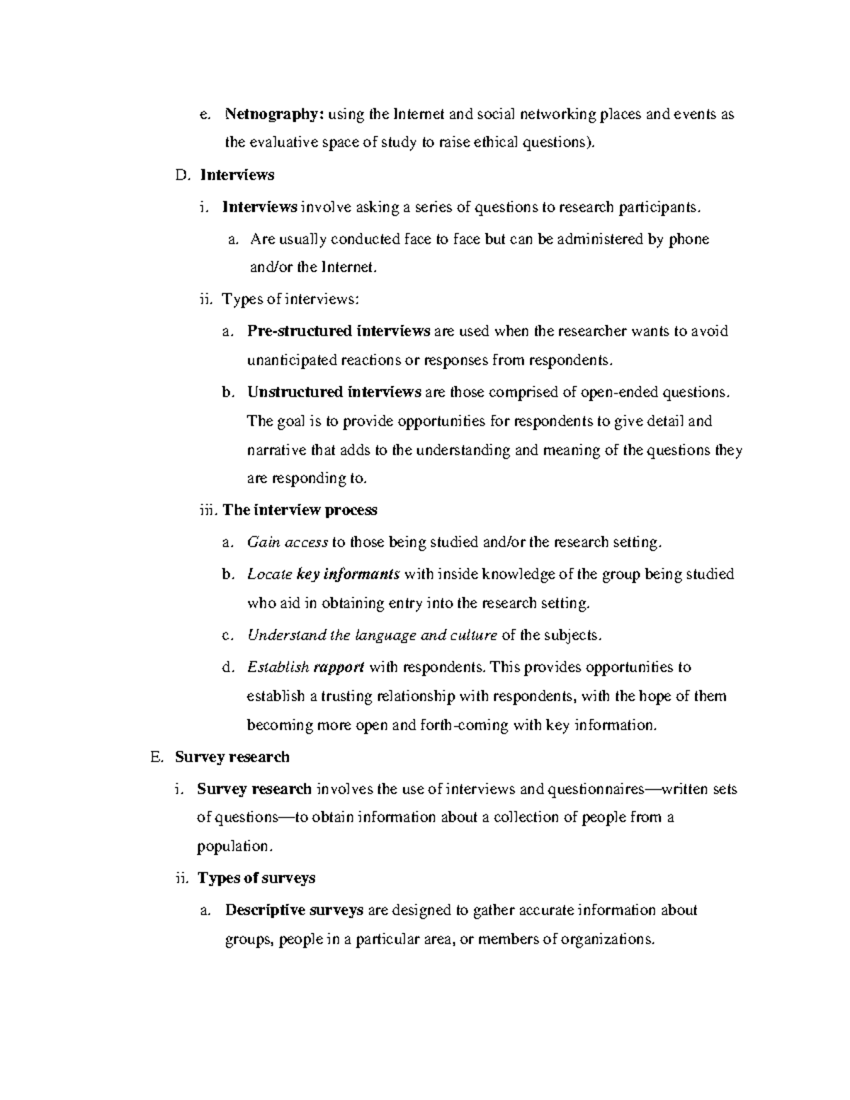 Week 3 notes 5 - e. Netnography: using the Internet and social ...