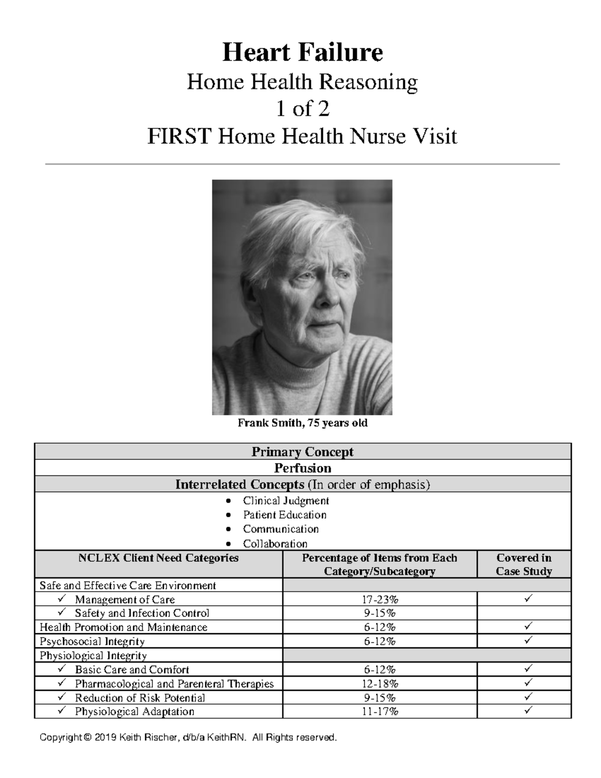 Heart failure case study - Heart Failure Home Health Reasoning 1 of 2 ...