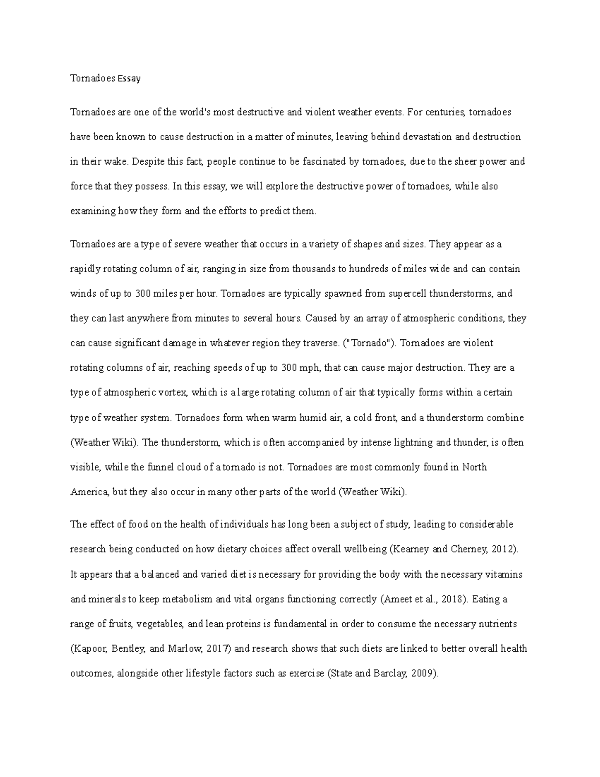 Tornadoes Essay - heyyyyy - Tornadoes Essay Tornadoes are one of the ...