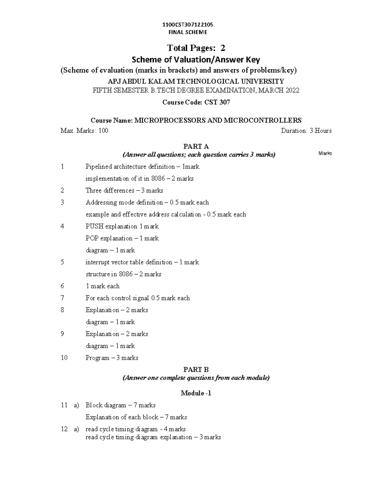 CST307- Scheme - 1100CST FINAL SCHEME Total Pages: 2 Scheme of ...