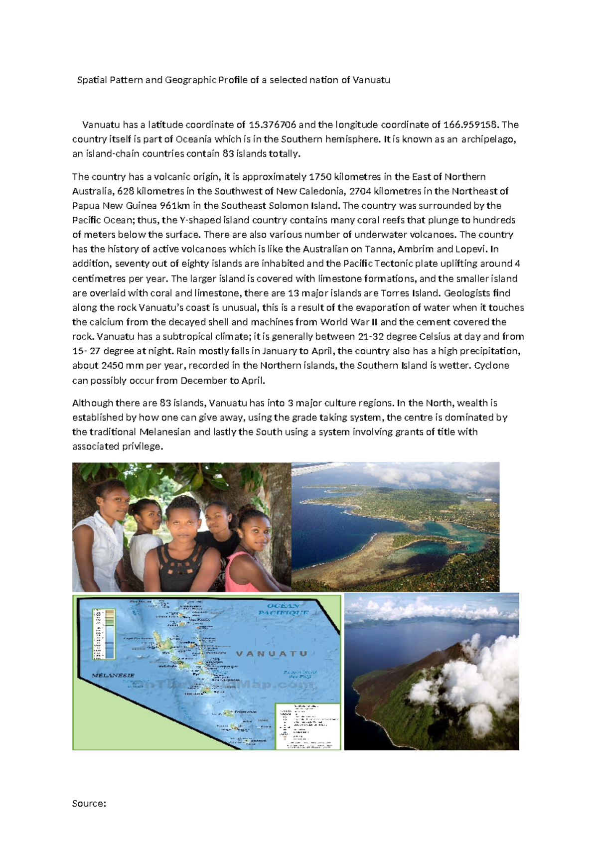 Geography assignment - Spatial Pattern and Geographic Profile of a ...